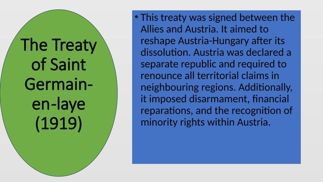 THE PEACE TREATIES grade 8 history igcse | PPT