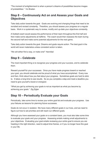 Thepeakperformancecenter.com 10 steps of goal setting | PDF