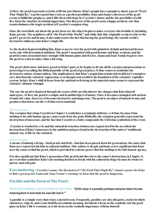 The Pearl by John Steinbeck- Summary and Analysis | DOCX | Genres
