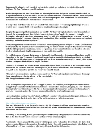 The Pearl by John Steinbeck- Summary and Analysis | DOCX