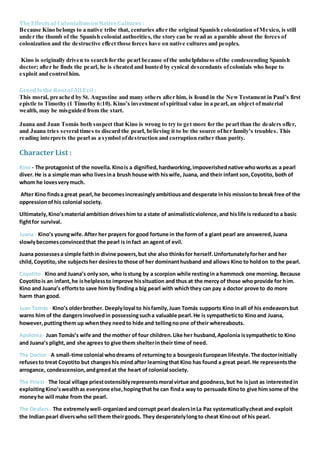 The Pearl by John Steinbeck- Summary and Analysis | DOCX