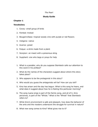 The Pearl Study Guide Chapter 1 | DOC | Christianity | Religion ...