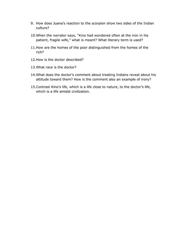 The Pearl Study Guide Chapter 1 | DOC | Christianity | Religion ...