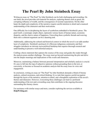 The Pearl By John Steinbeck Essay.pdf
