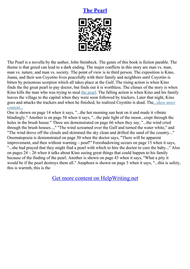 The Pearl John Steinbeck Essay | PDF