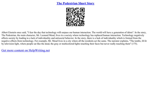 The Pedestrian | PDF