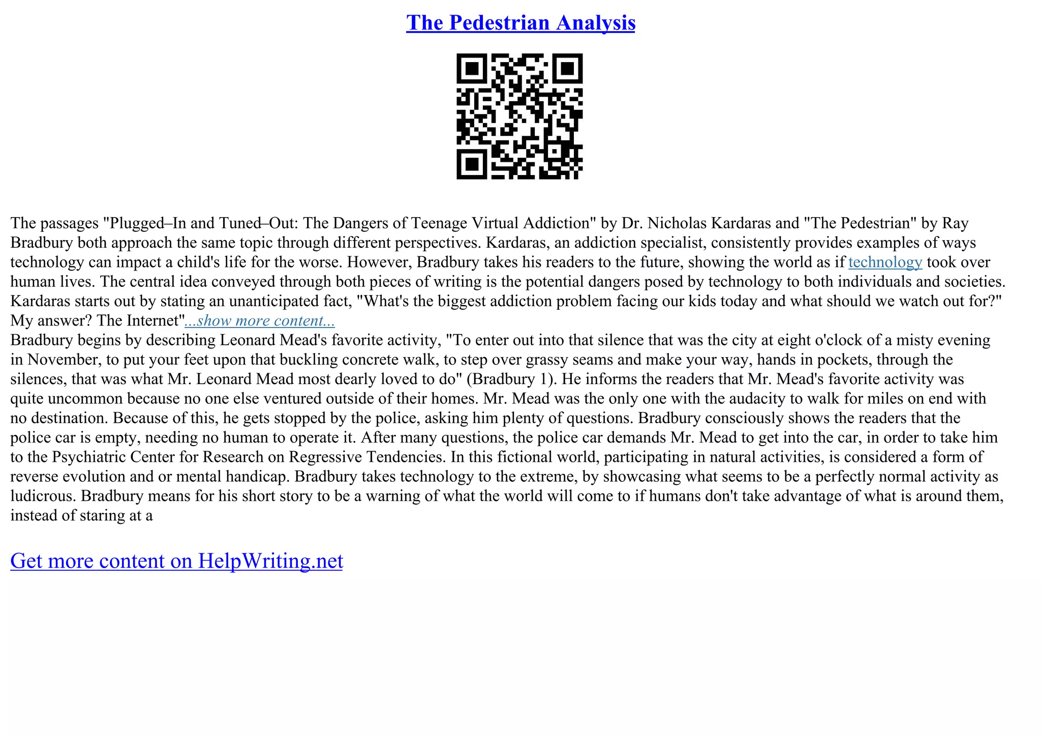 The Pedestrian Analysis | PDF