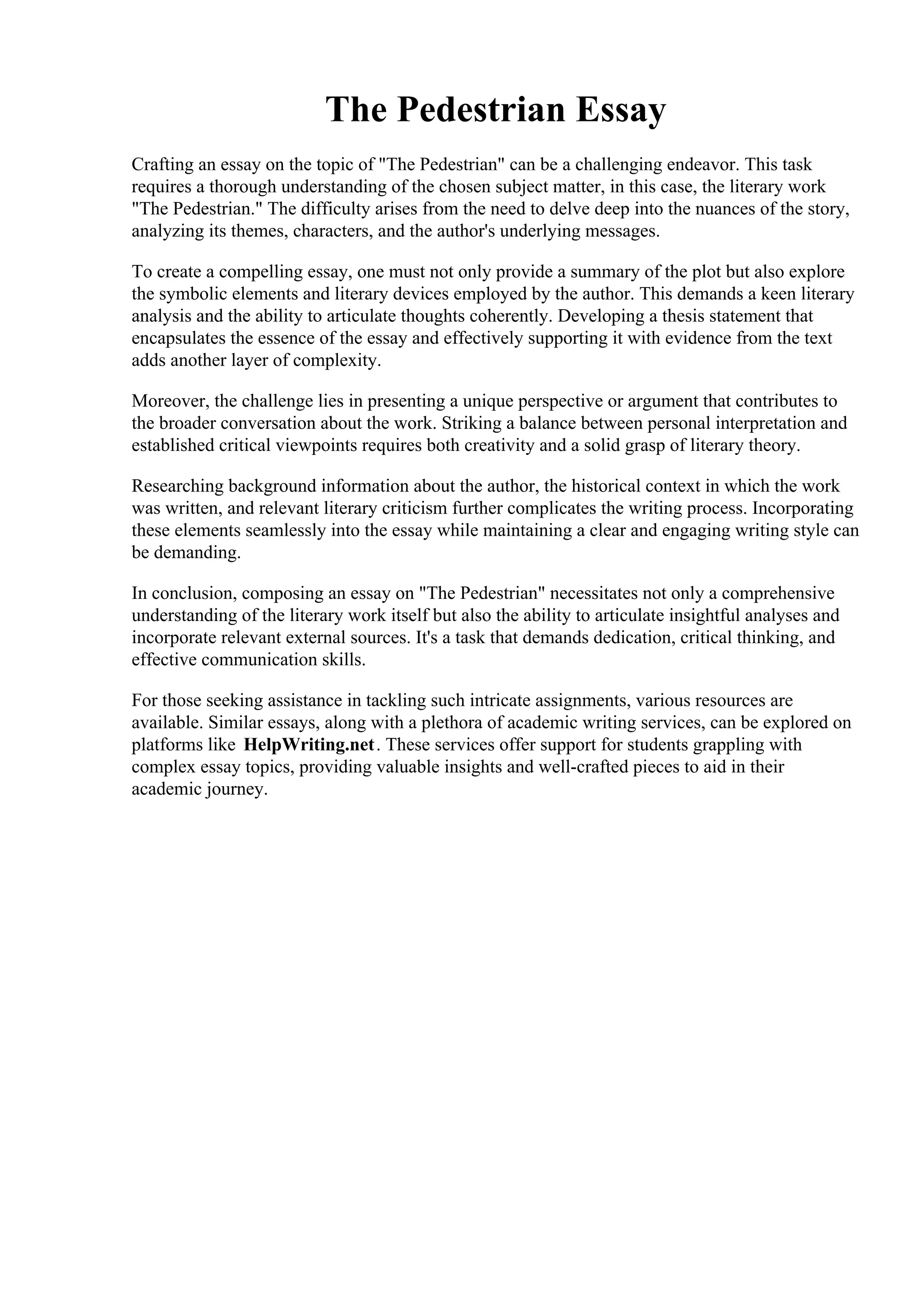 The Pedestrian Essay.pdf