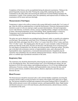 The pediatric history and physical examination | DOCX