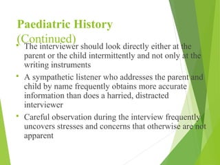 The pediatric history and physical examination | PPT