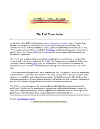 The Peel Commission / Website CHALLENGE | DOC