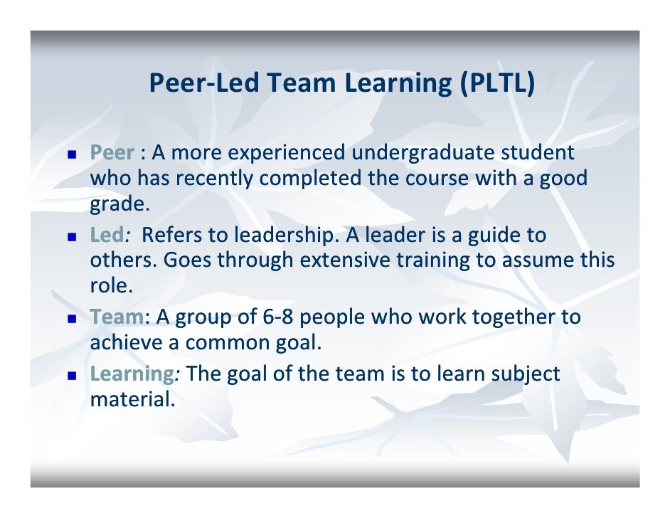 The Peer-Led Team Learning Model: Engaging Students in Mathematics an…