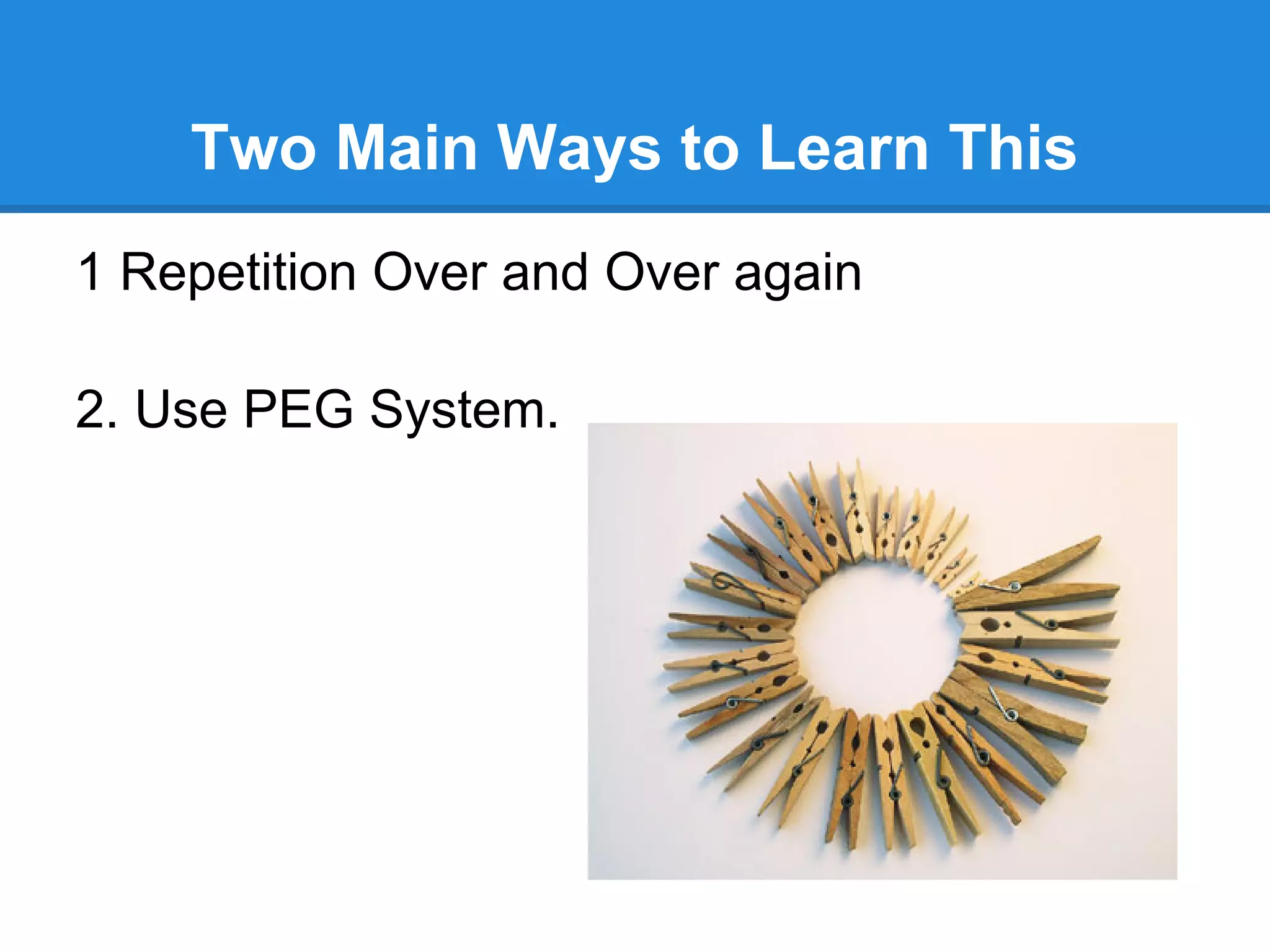 How To Improve Your Memory: The Peg System | PDF | Food & Drink