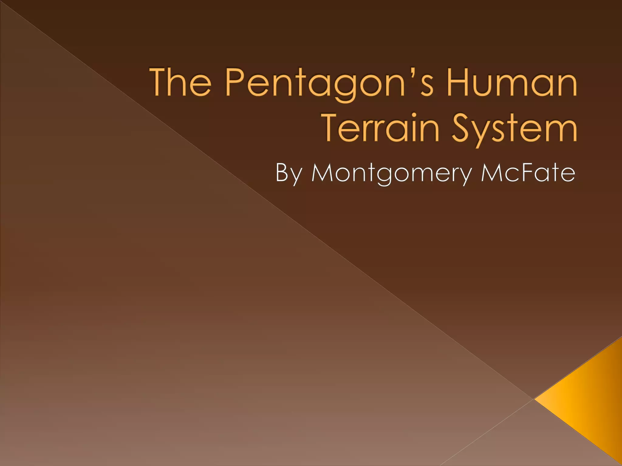 The Pentagon’s Human Terrain System | PPTX