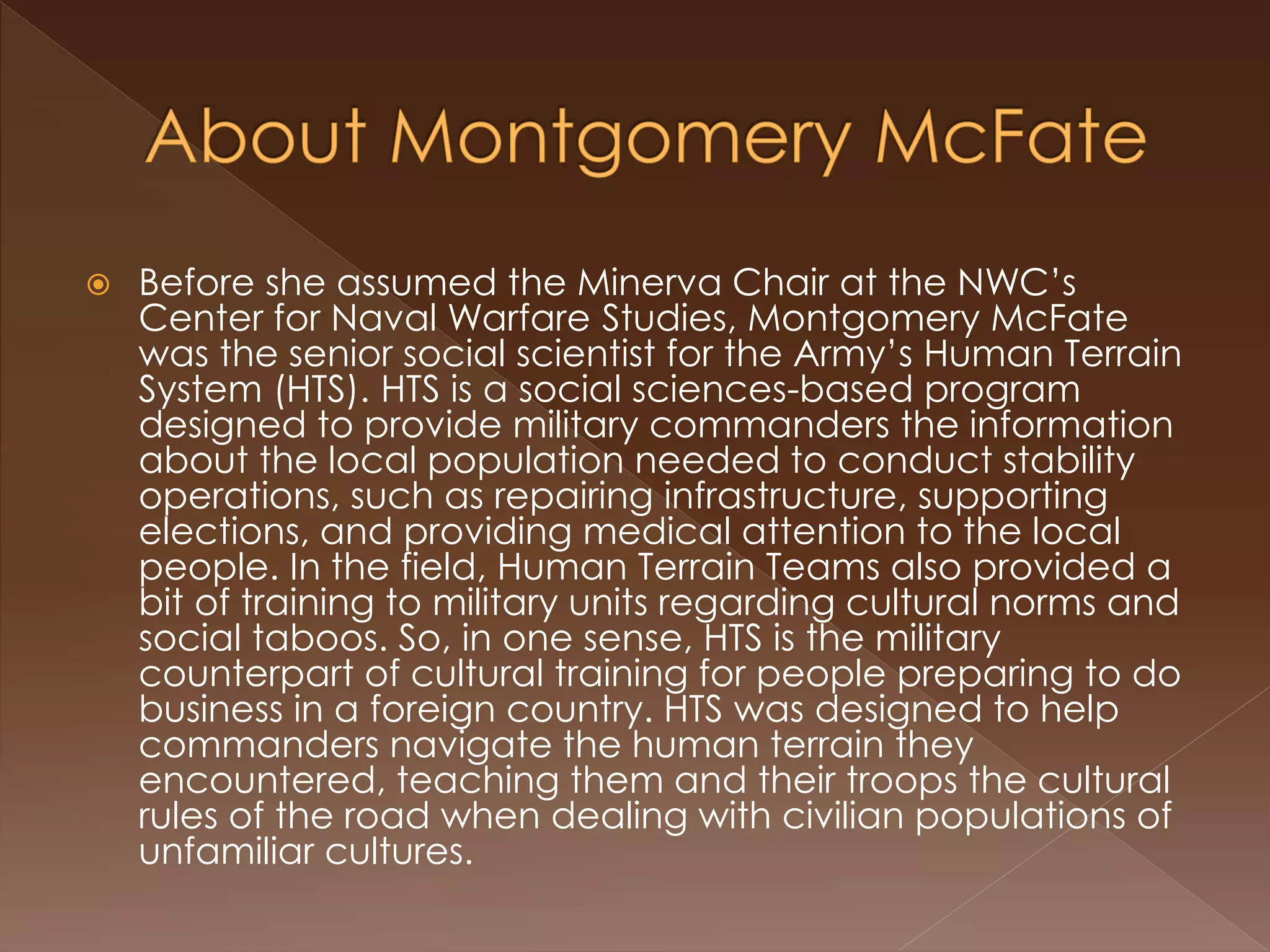 The Pentagon’s Human Terrain System | PPTX