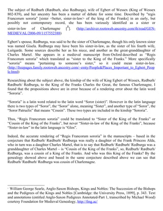 THE PEOPLE AND PLACES IMPORTANT TO KING EGBERT & THE ORIGINS OF REDBURH ...