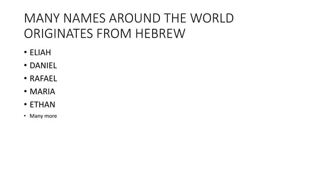 The people of Israel & the Hebrew language | PPT