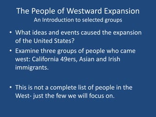 The people of westward expansion | PPTX