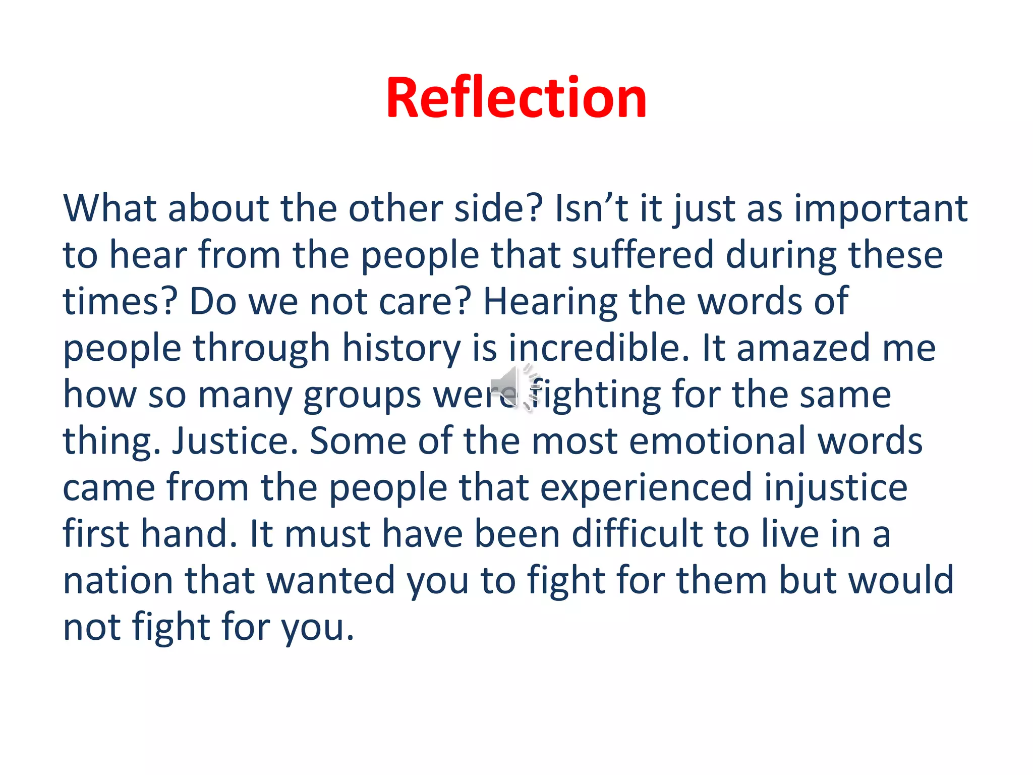 The People Speak Reflection by Naisha Lyons | PPT