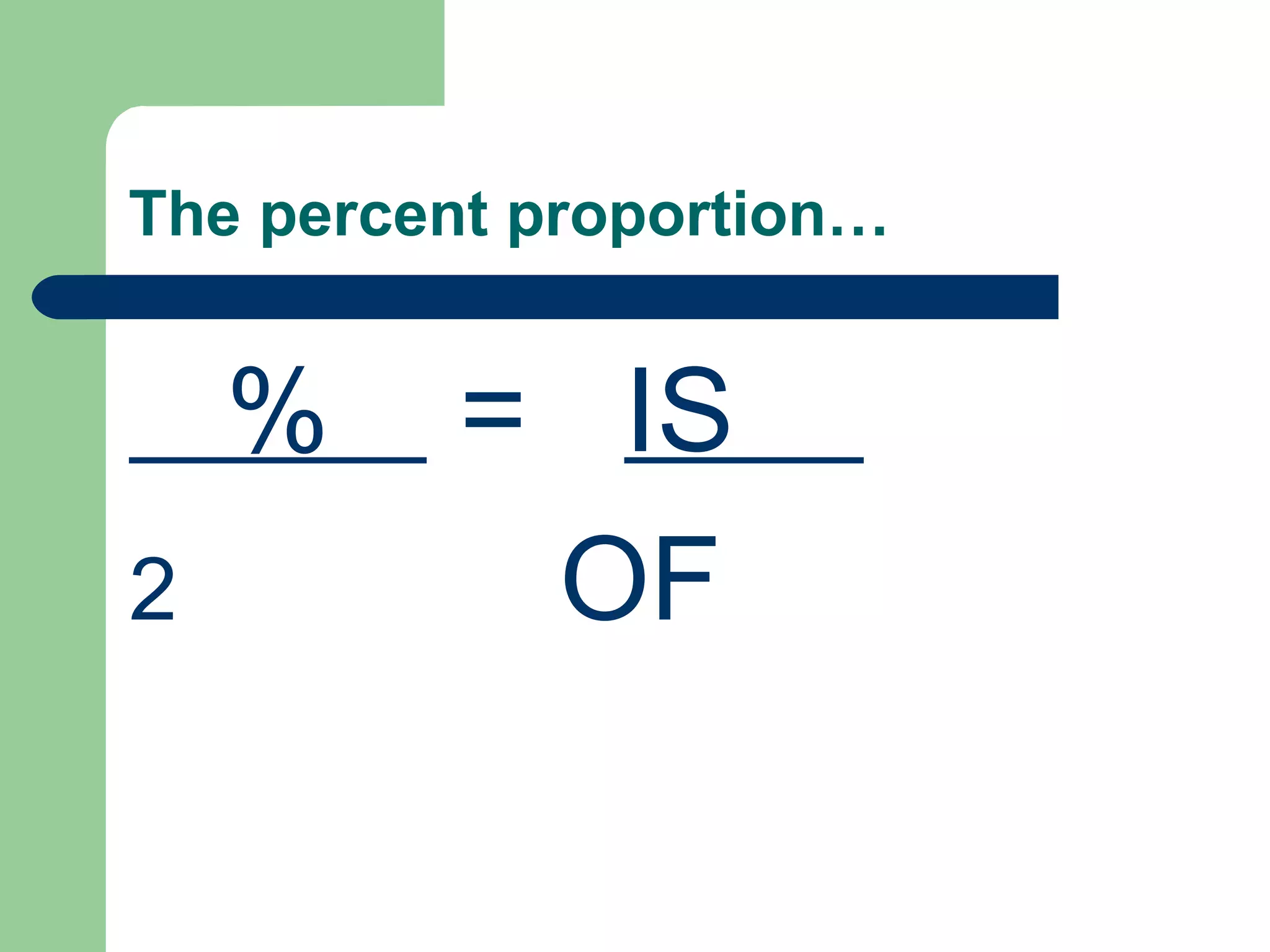 The Percent Proportion | PPT