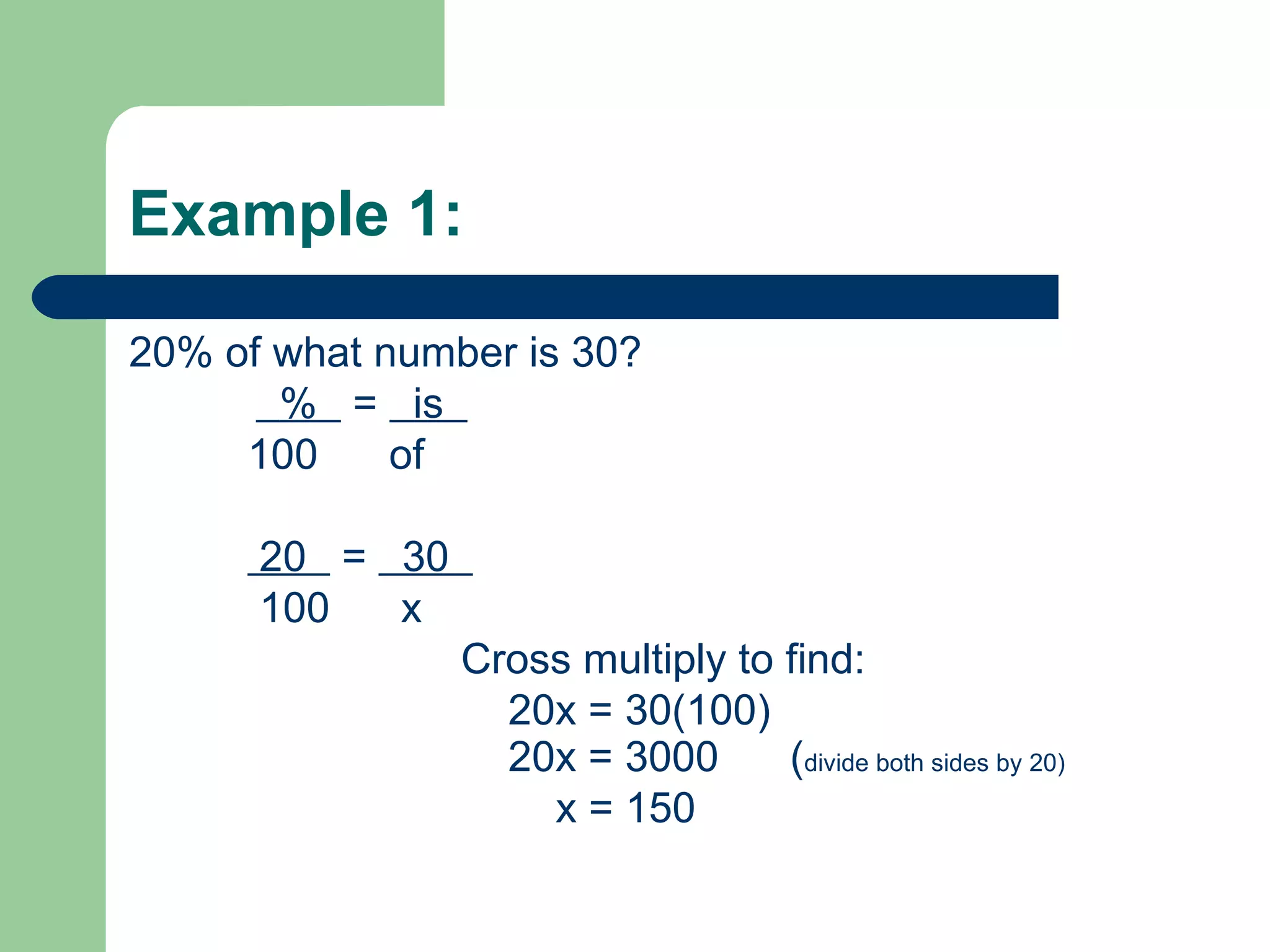 The Percent Proportion | PPT