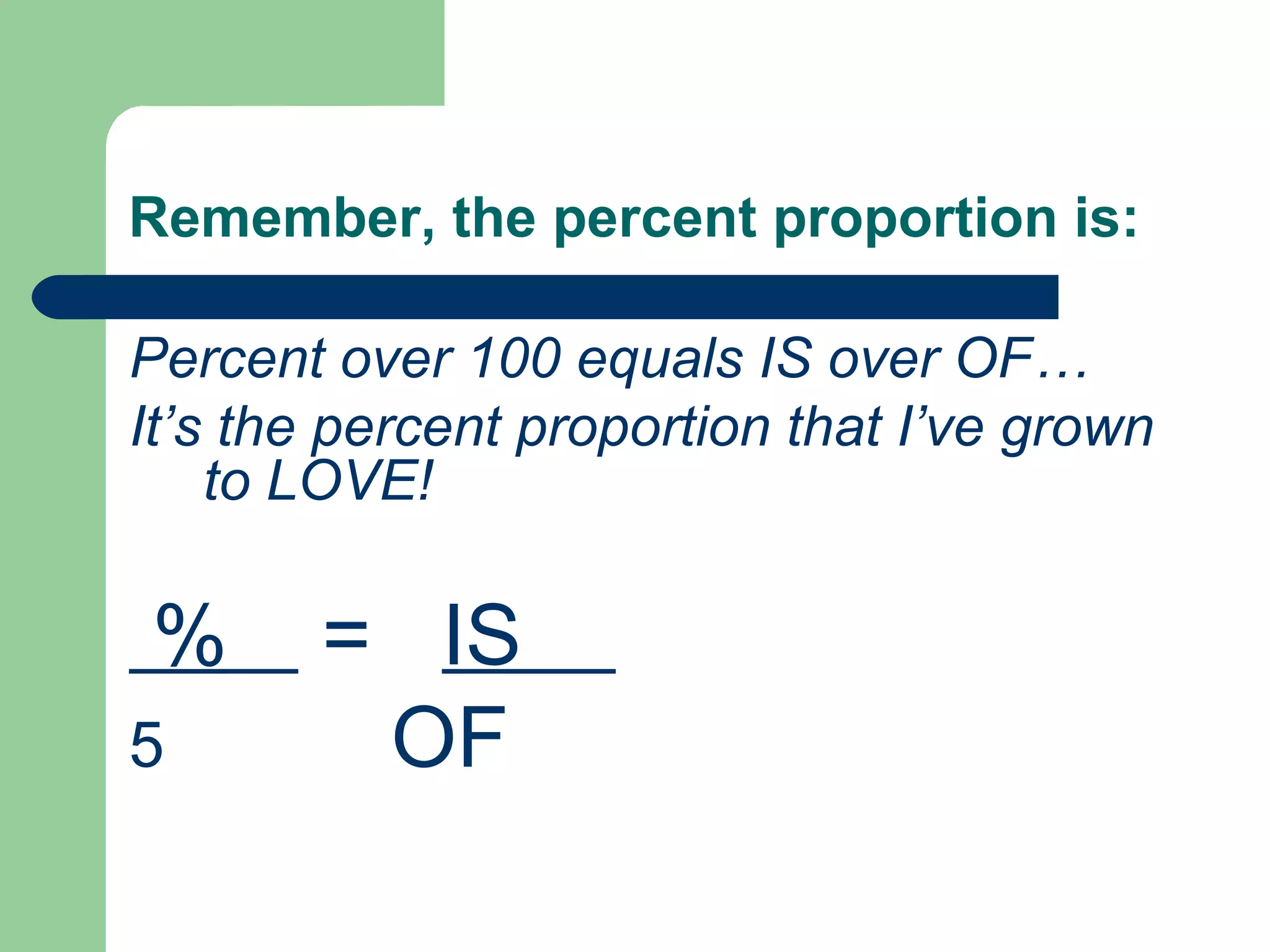 The Percent Proportion | PPT