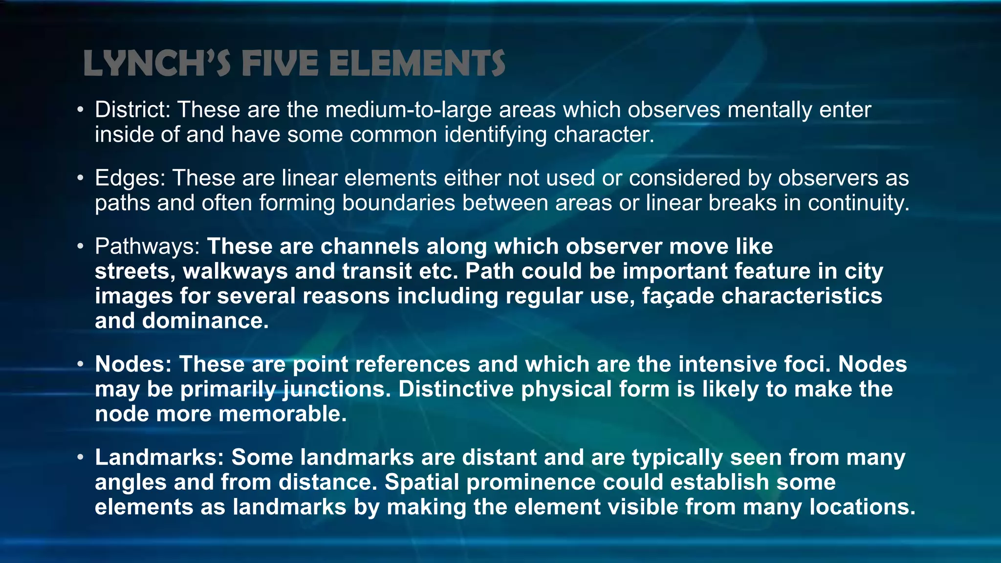 The perceptual dimensions and urban design | PPTX