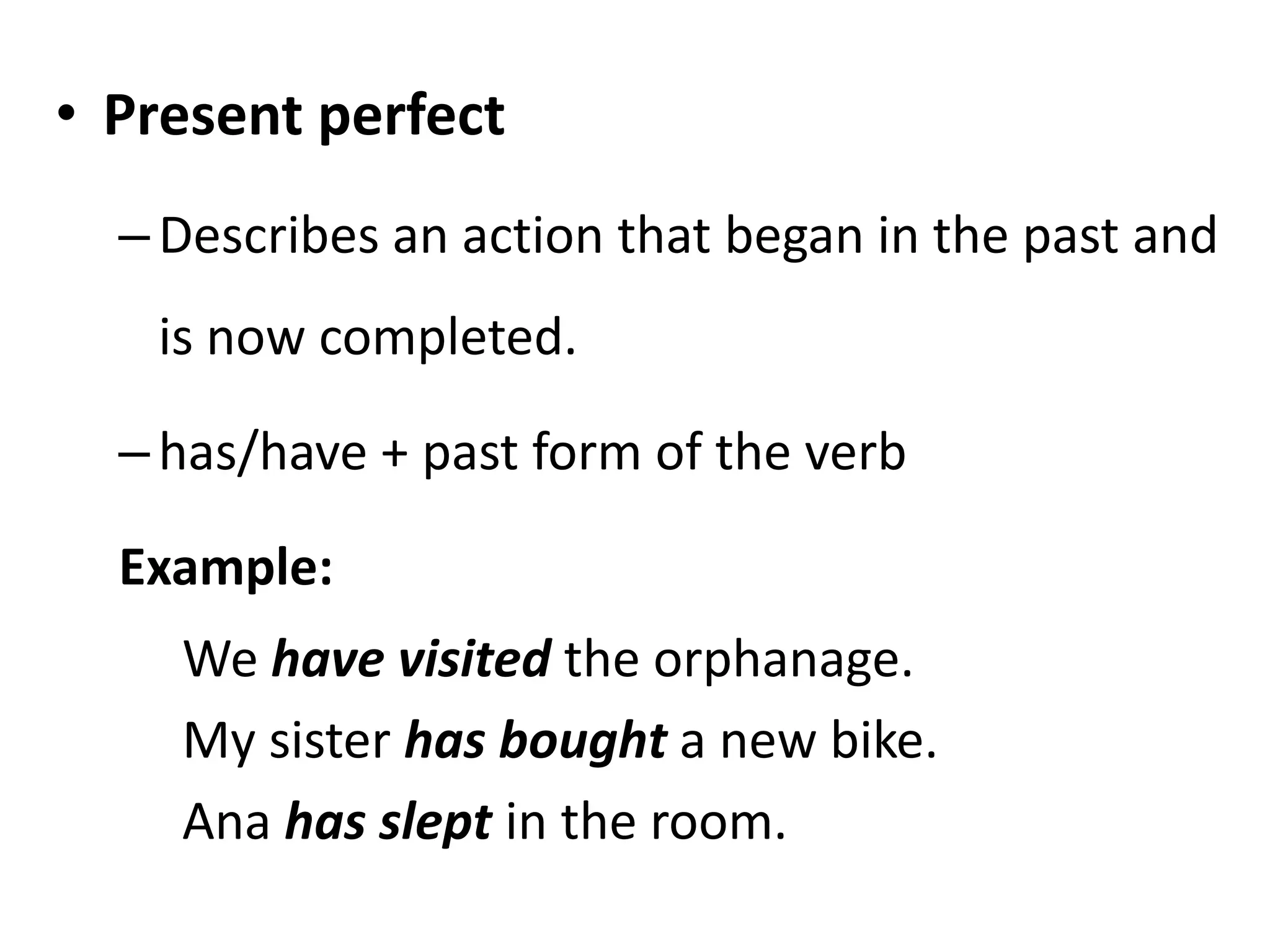 The perfect aspects of verb | PPTX