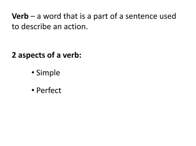 The perfect aspects of verb | PPTX