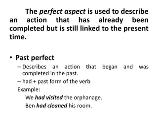 The perfect aspects of verb | PPTX