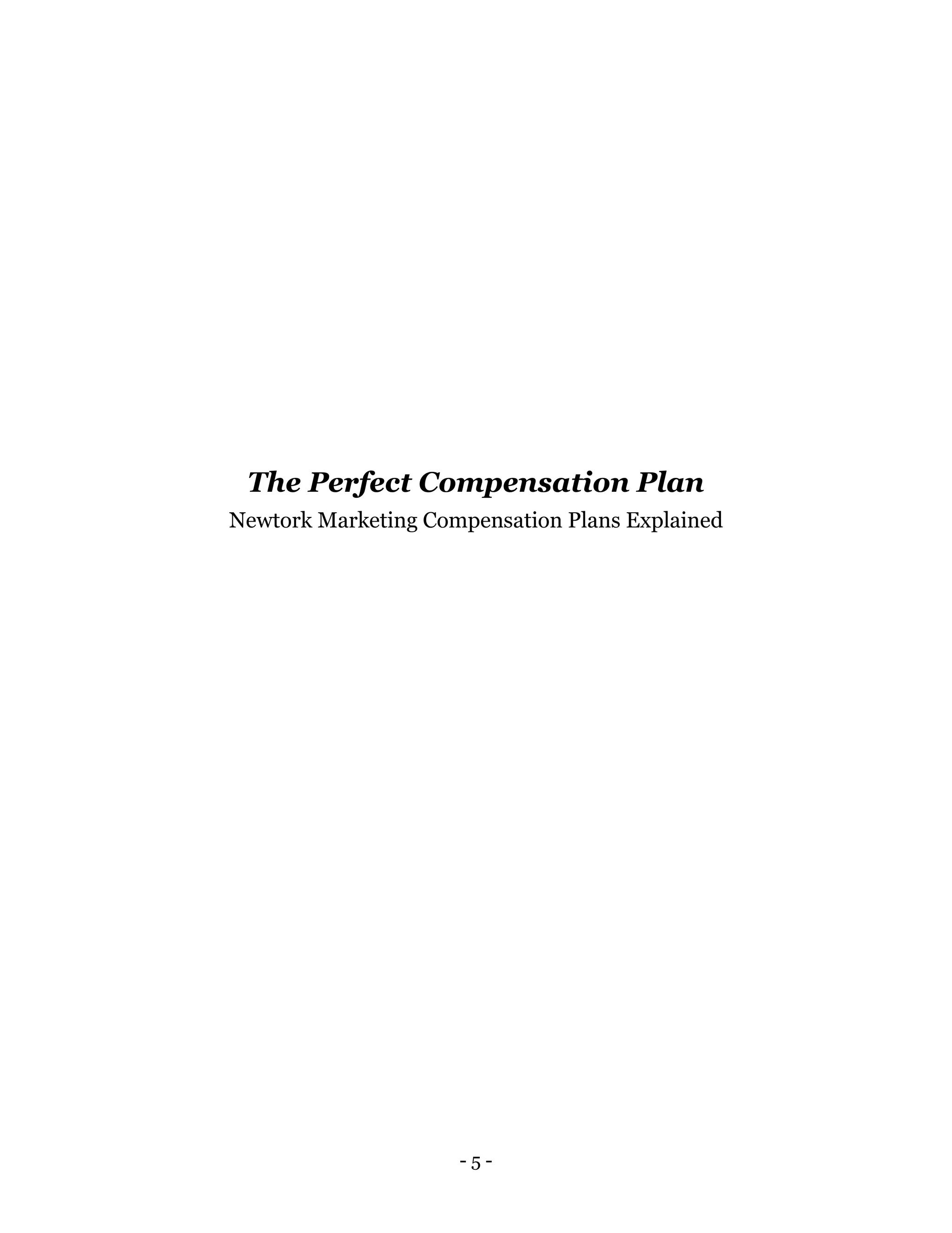 The perfect compensation_plan | PDF