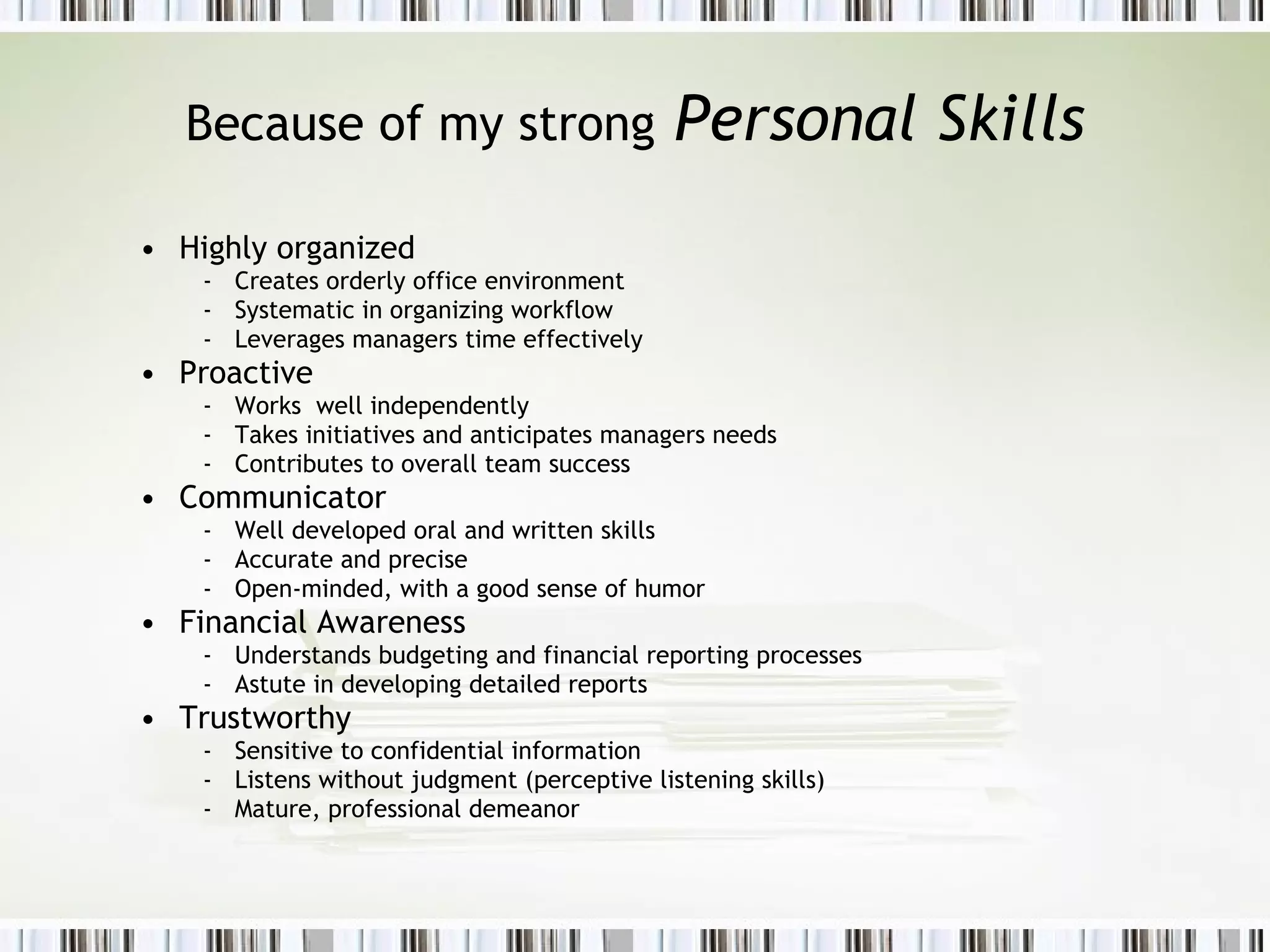 The Perfect Office Assistant Becki Metzger | PPT | Business ...