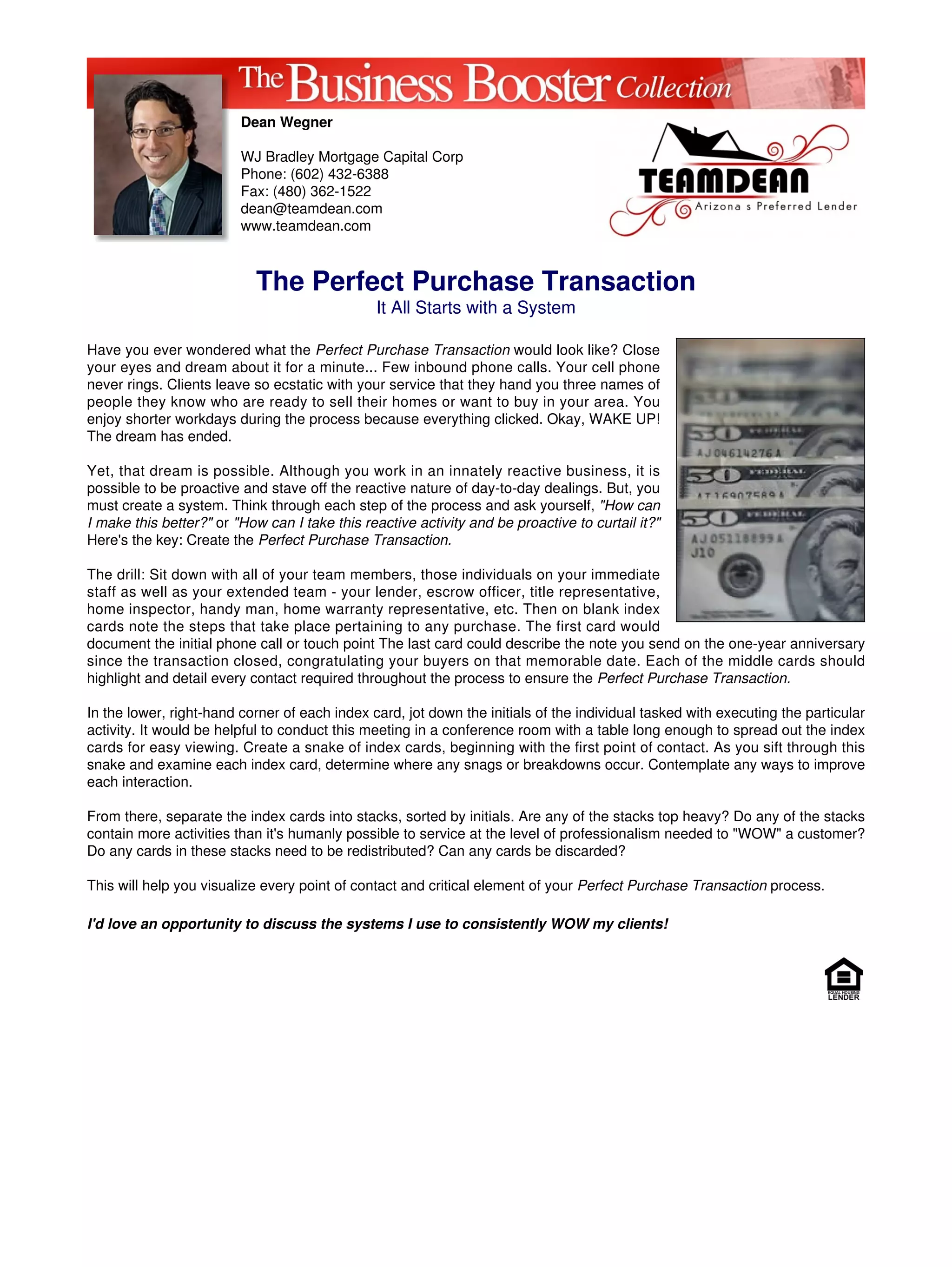 The Perfect Purchase Transaction | PDF | Real Estate Buying and Selling ...