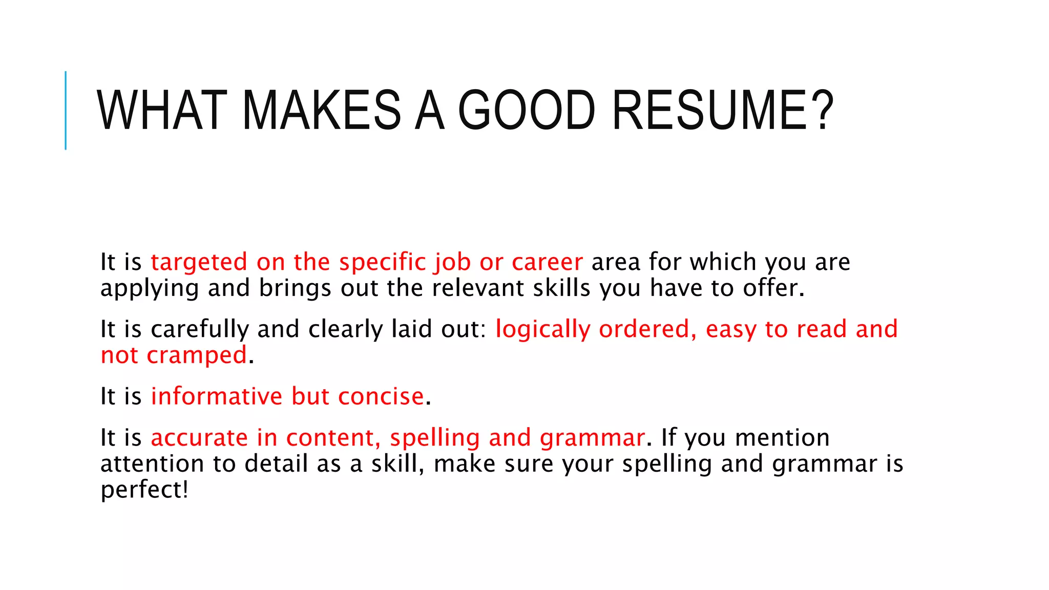 The perfect resume | PPTX