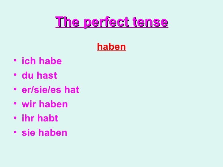 The Perfect Tense (Haben) Cl