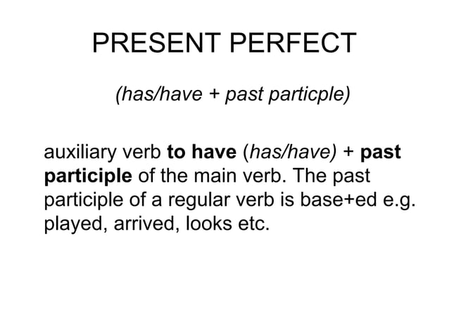 The perfect tenses | PPT