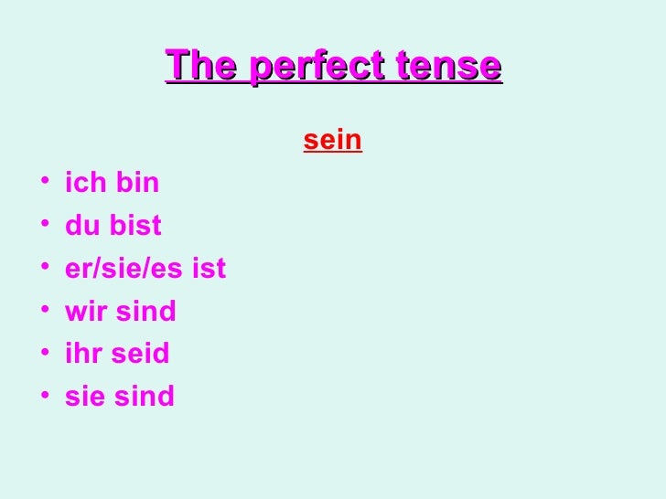 The Perfect Tense (Sein) Cl