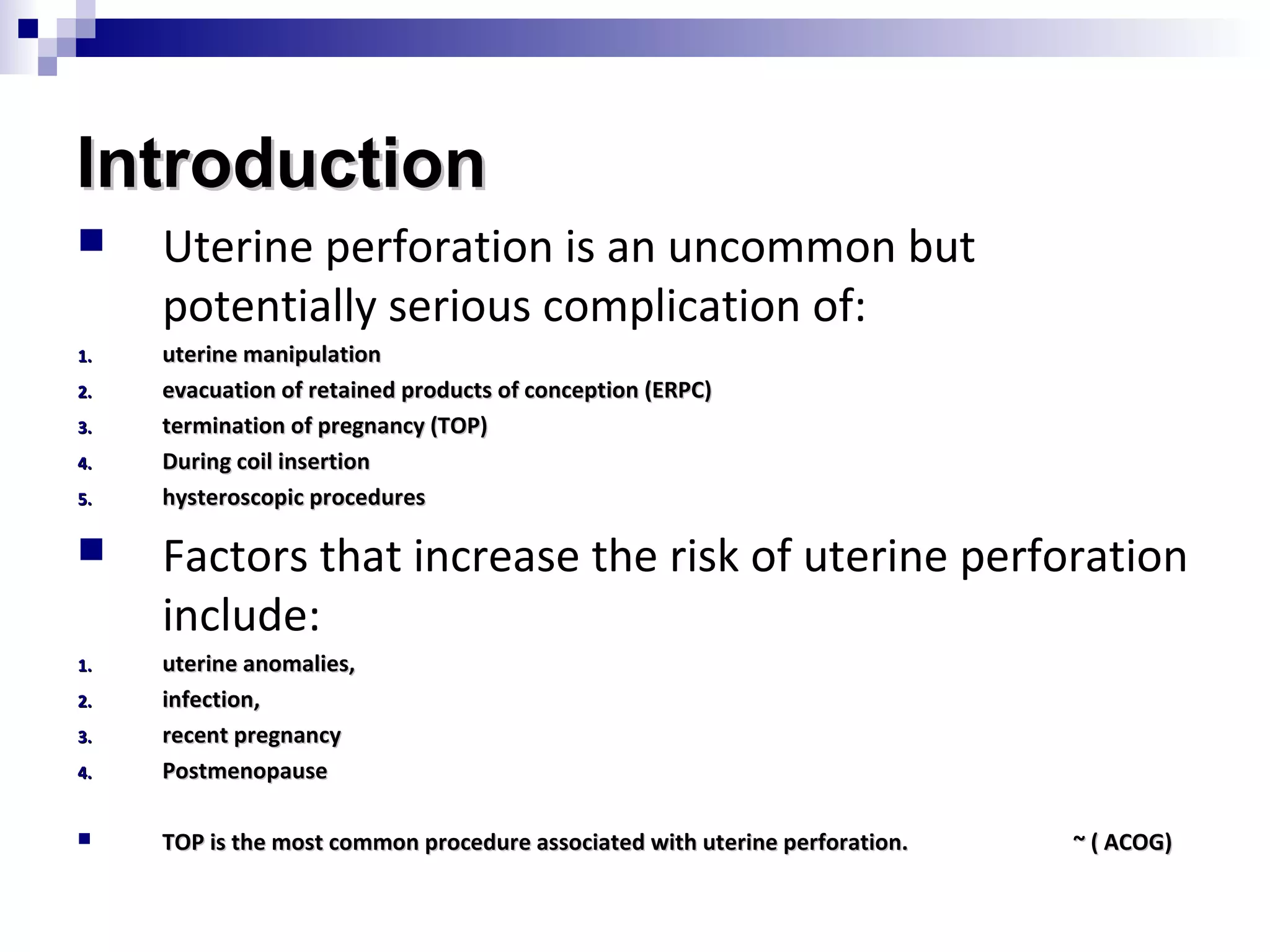 The perforated uterus | PPT