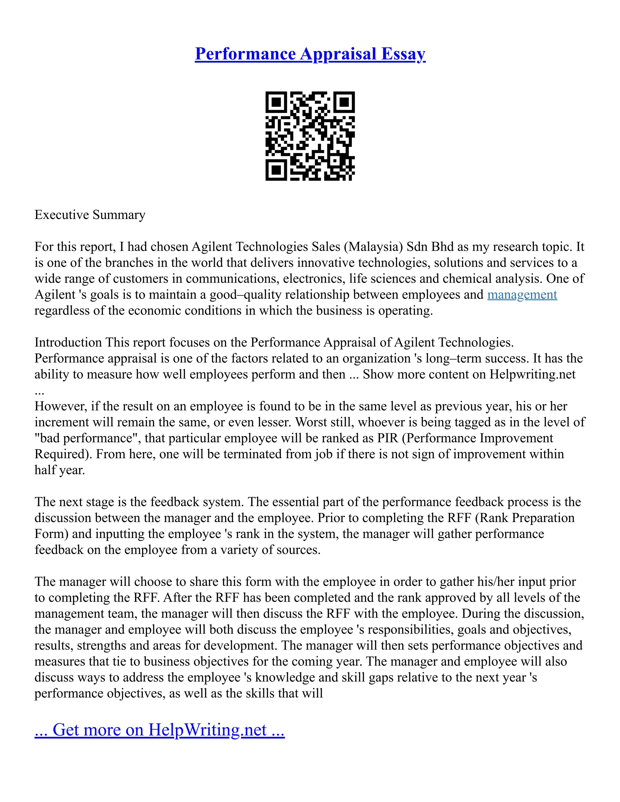 The Performance Appraisal System | PDF