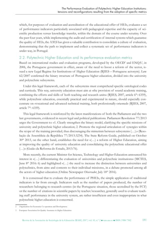 The performance evaluation of polytechnic higher education institutions ...