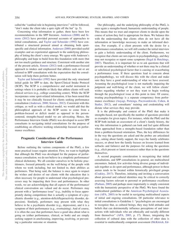 The performance interview guide | PDF | Sports