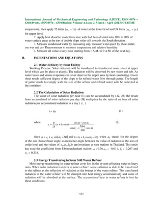 The performance of heat absorber from zinc on the efficiency | PDF