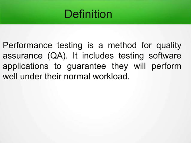The performance testing process and important aspects related to it | PPT