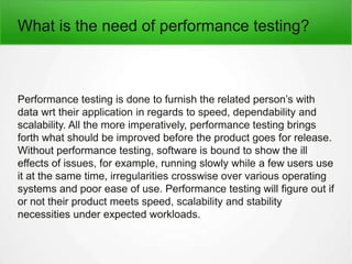 The performance testing process and important aspects related to it | PPT