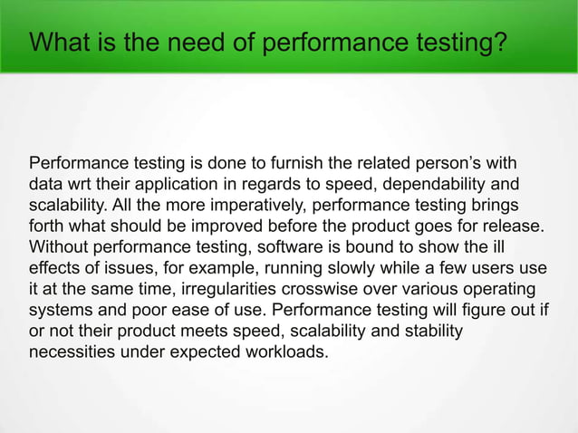 The performance testing process and important aspects related to it | PPT