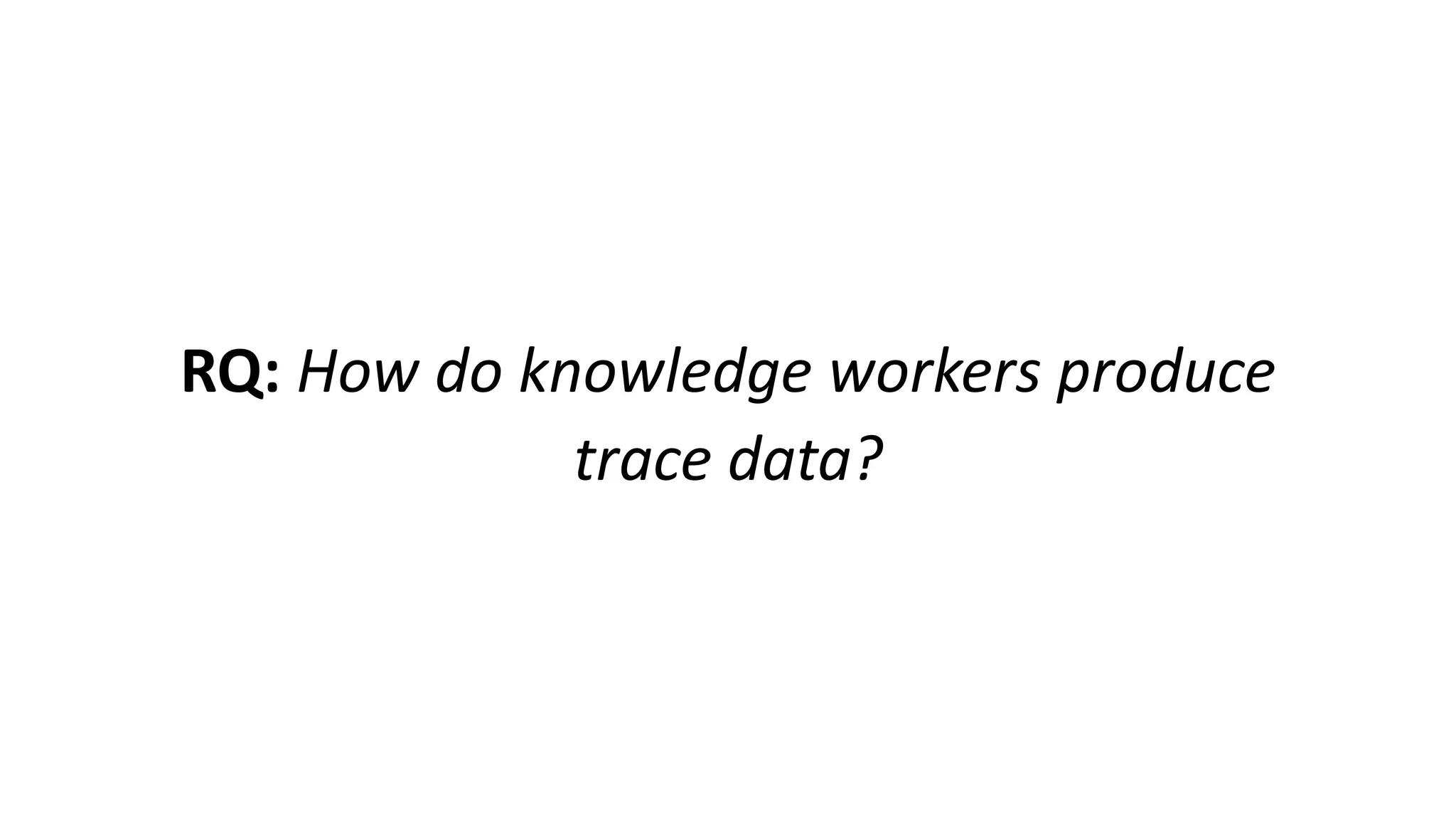 The Performative Production of Trace Data in Knowledge Work | PPT