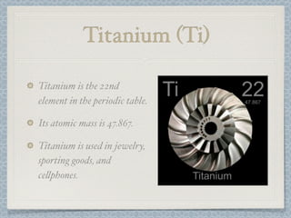 The periodic table | KEY