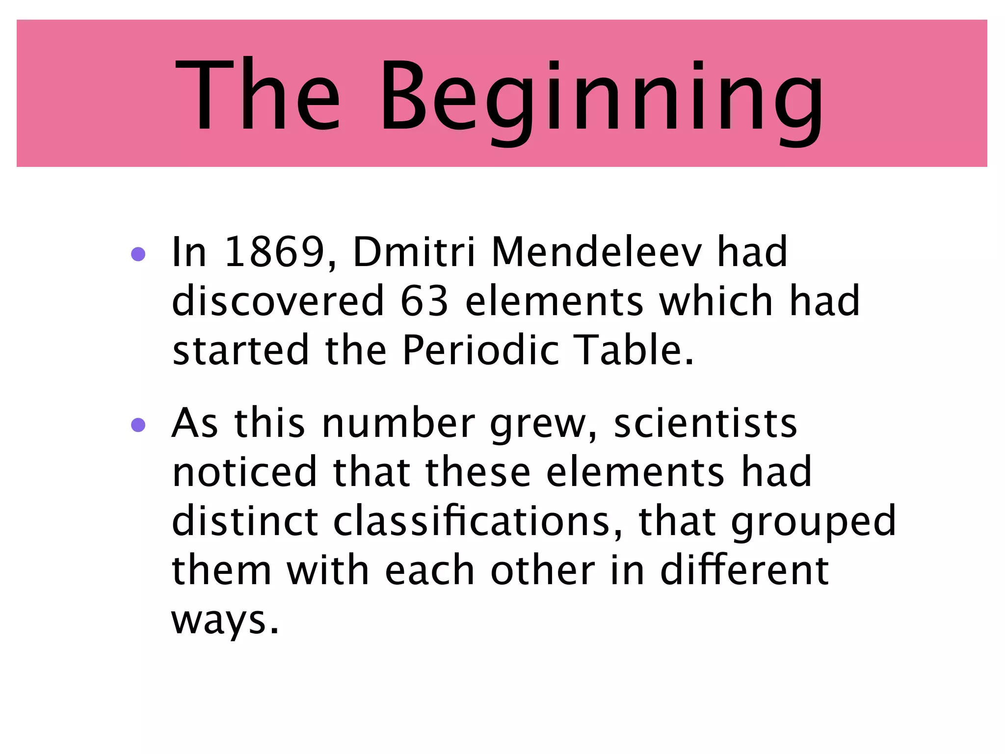 The periodic table | KEY