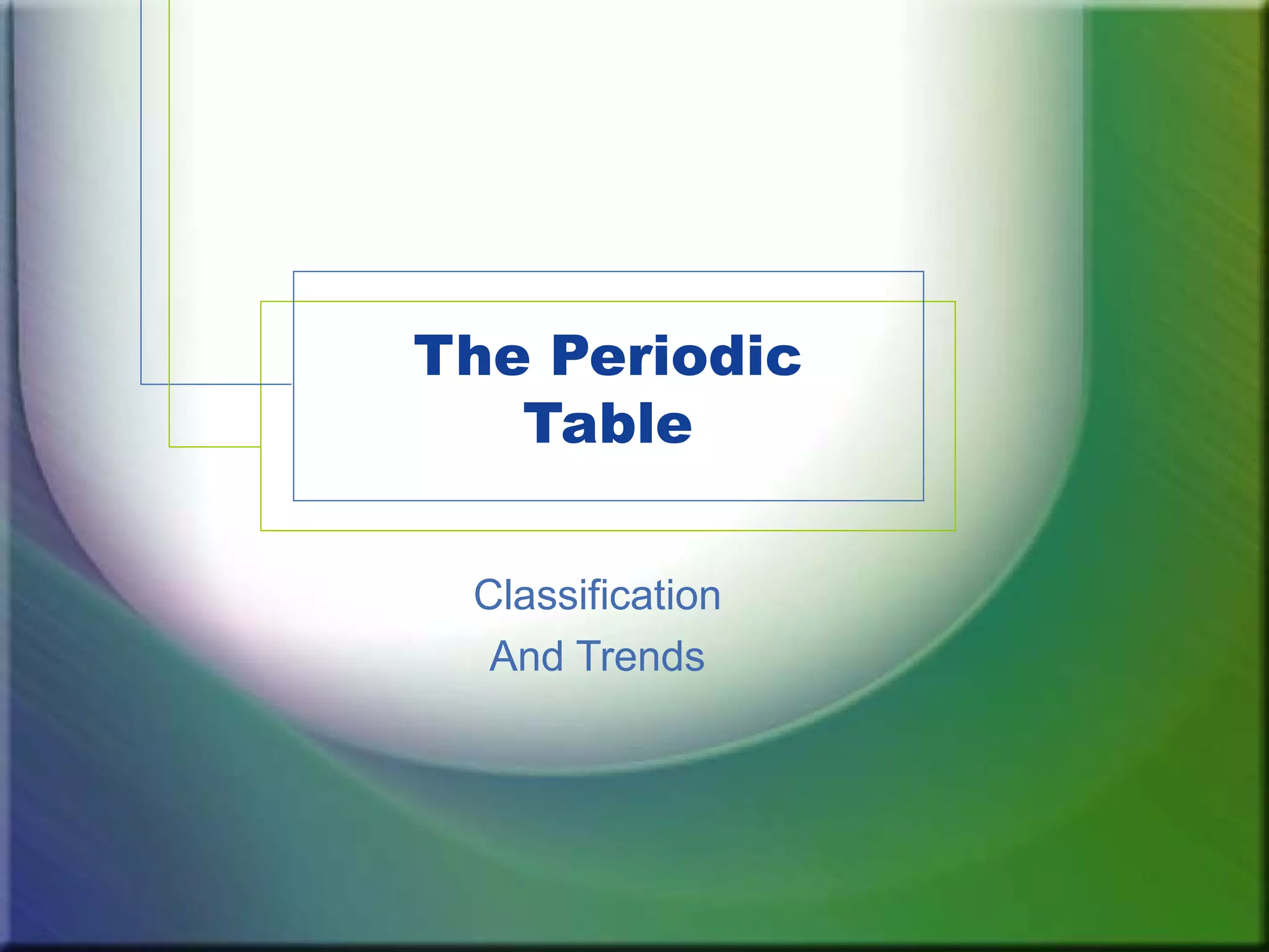 The periodic table classification | PPT