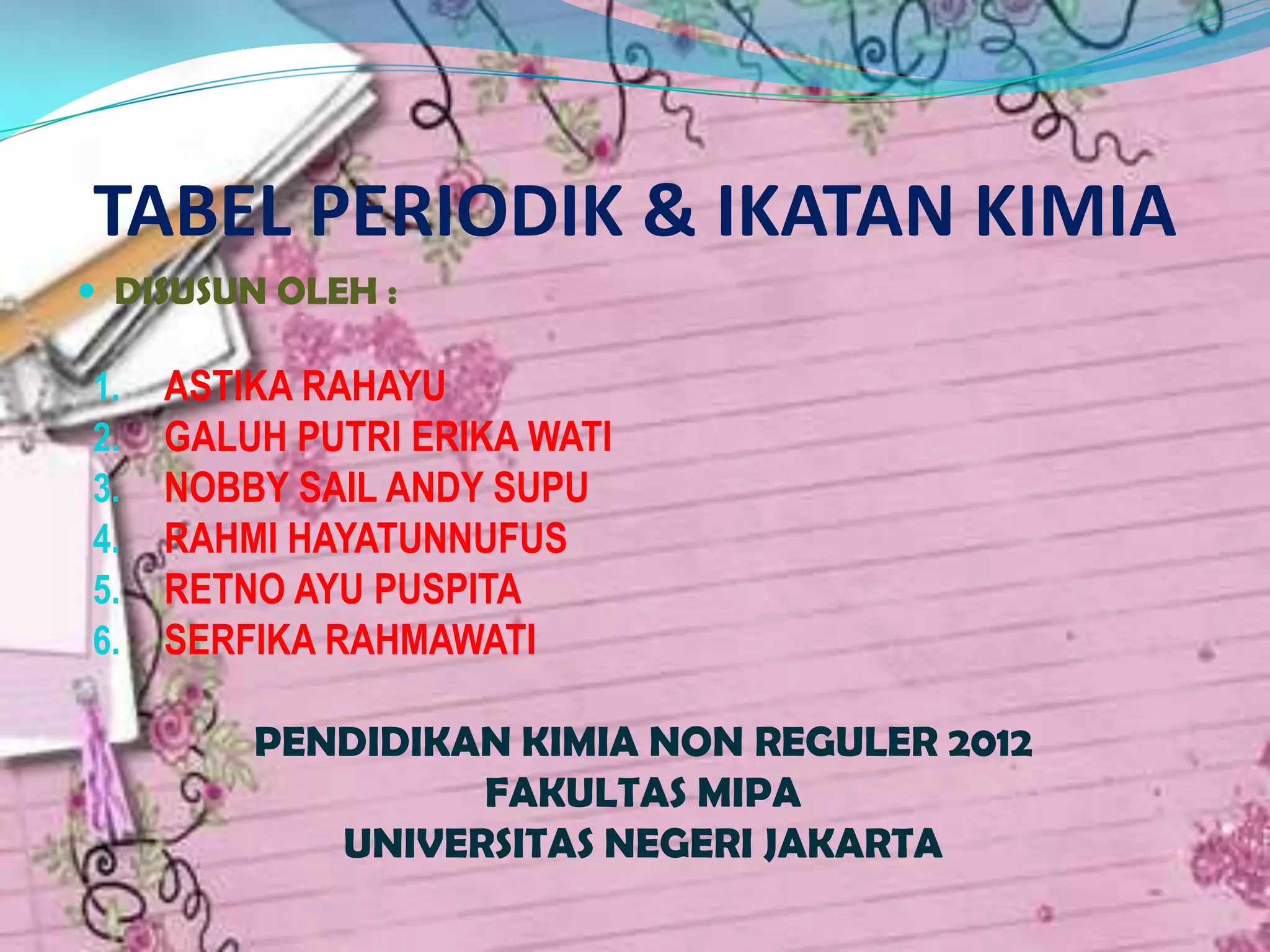 Tabel Periodik dan Ikatan Kimia | PPTX